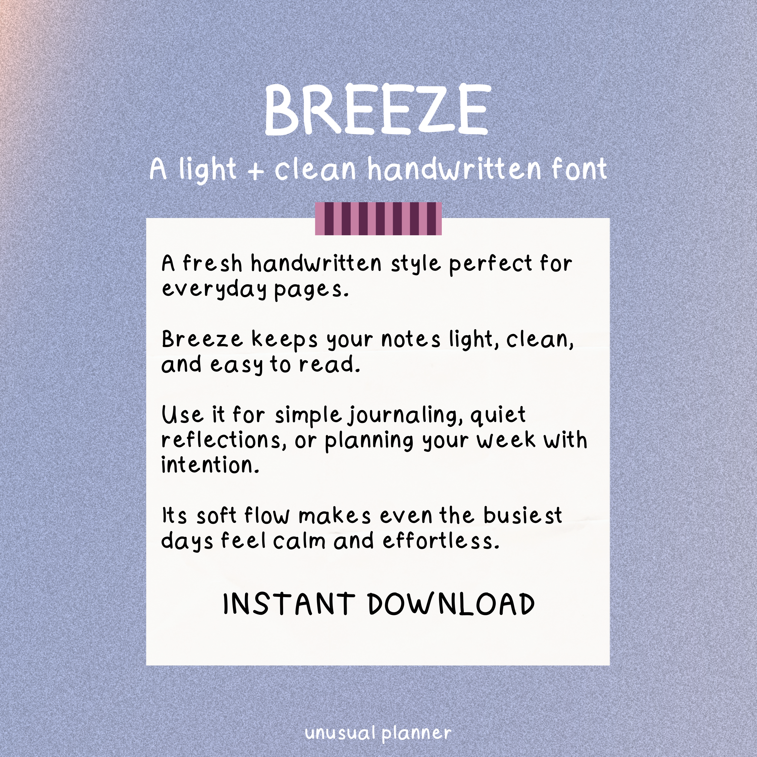 Breeze Handwritten Font – Unusual Planner